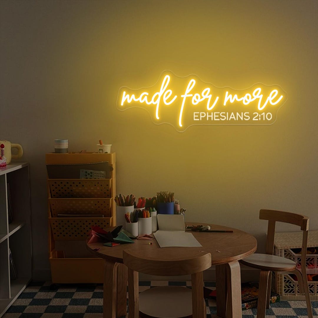 Made for More Neon Sign, Jesus Inspiring Neon Light, Mindfulness Quote ...