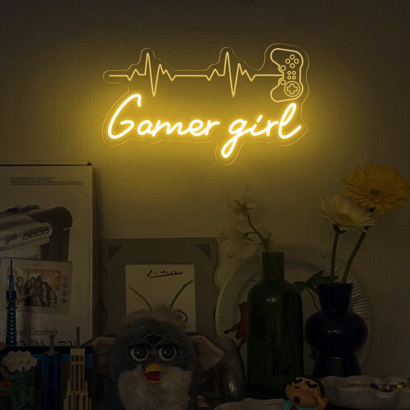Gamer Girl Neon Sign Led Light For Gaming Room Personalized T For
