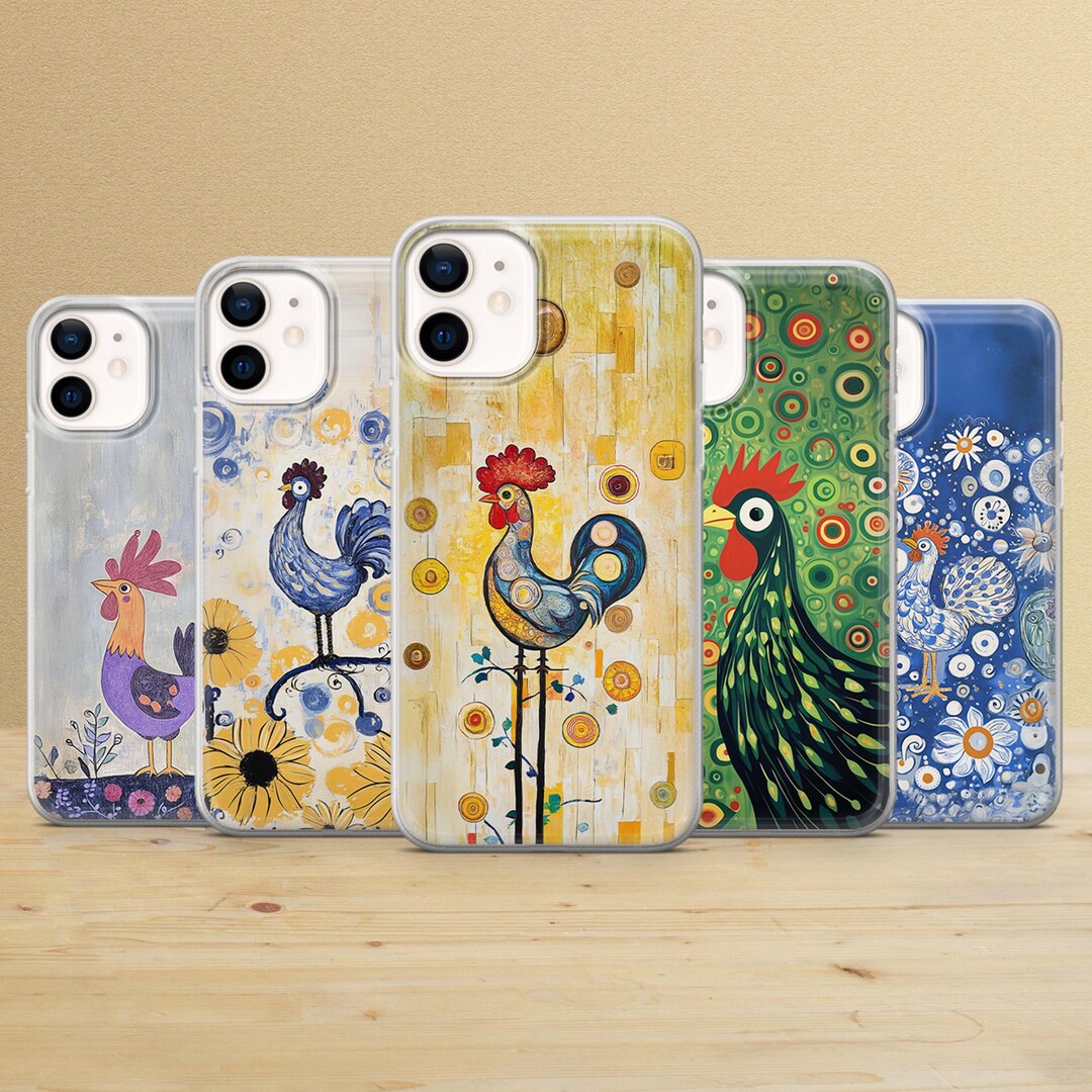 Rooster Phone Case Gustav Klimt Art Cover for iPhone 17pro, 15, 14, 13 ...