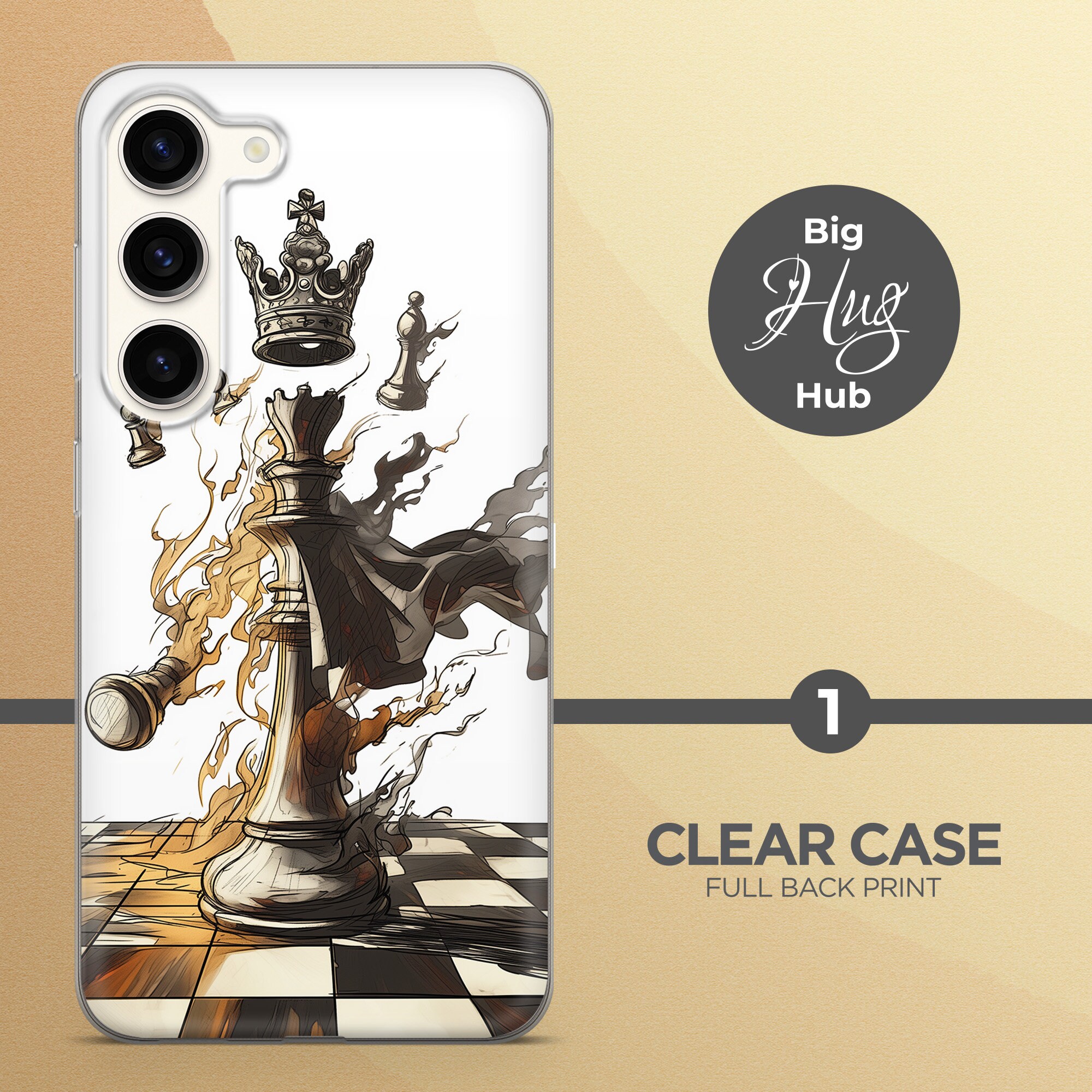 Chess Board Phone Case the King Cover for Samsung Galaxy S24ultra, S23 ...