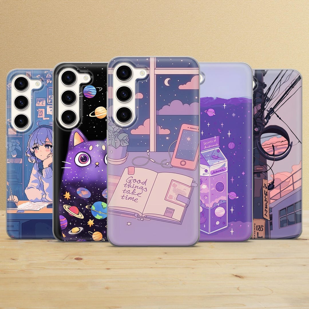 Cute Lo-fi Phone Case Manga Cover for Samsung Galaxy S25ultra, S24FE ...