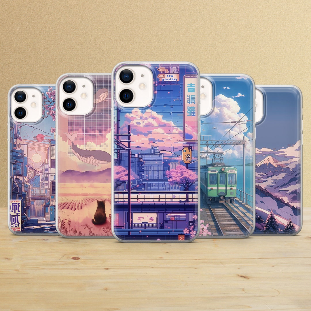 Cute Lo-fi Phone Case Manga Sakura Cover for iPhone 17pro, 15, 14, 13 ...