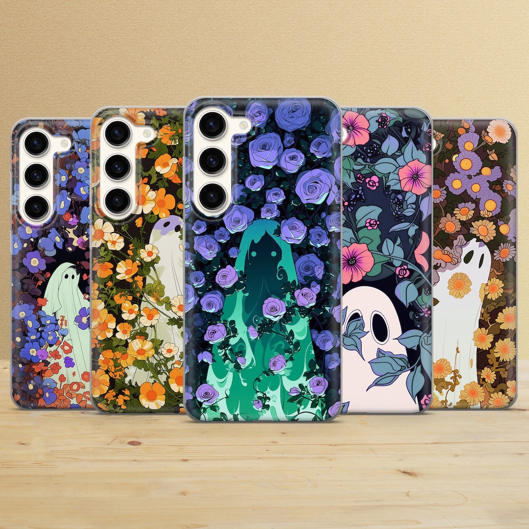 Cute Ghost Phone Case Wildflowers Cover for Samsung Galaxy S25ultra ...
