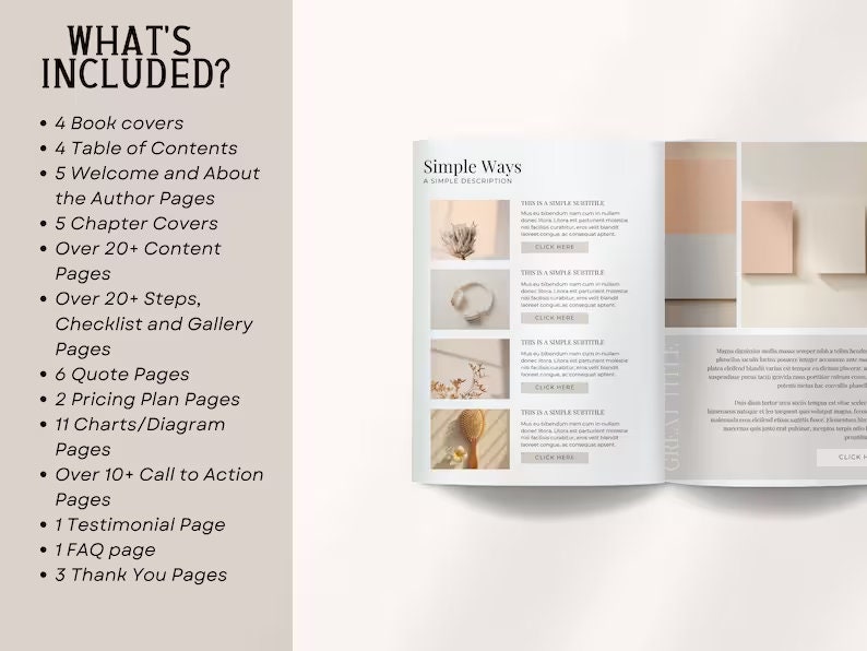Ebook Template Boho Theme Editable Canva, Coaching Workbook Template ...