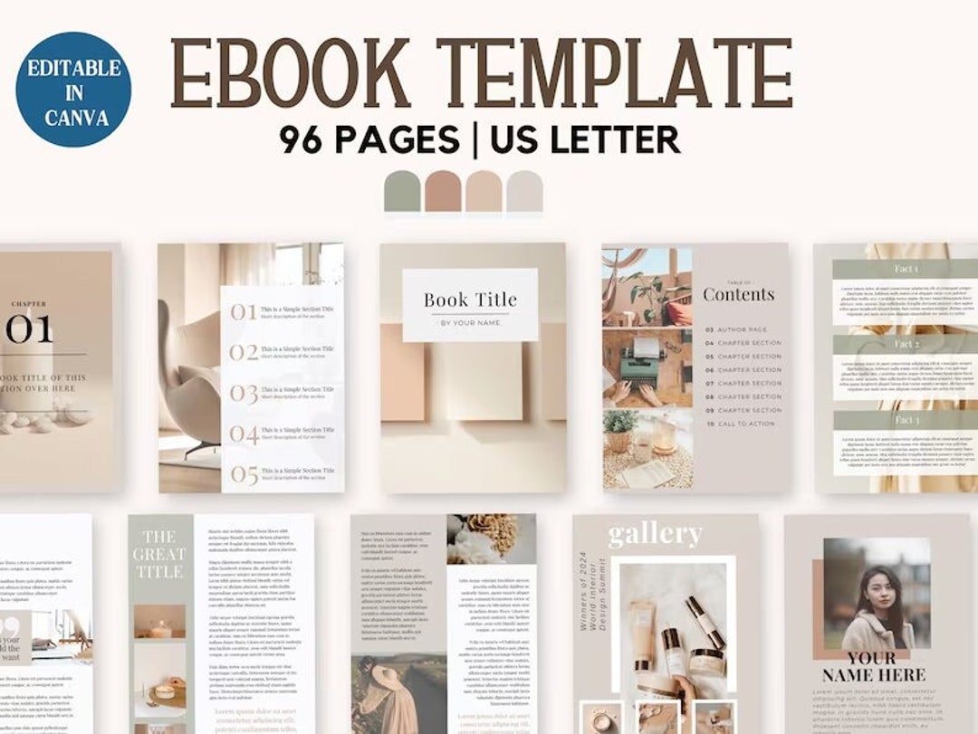 Ebook Template Boho Theme Editable Canva, Coaching Workbook Template ...