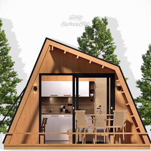 14x20 Modern Cabin Plans - Cabin Floor Plans - Small 280SF Modern Tiny ...