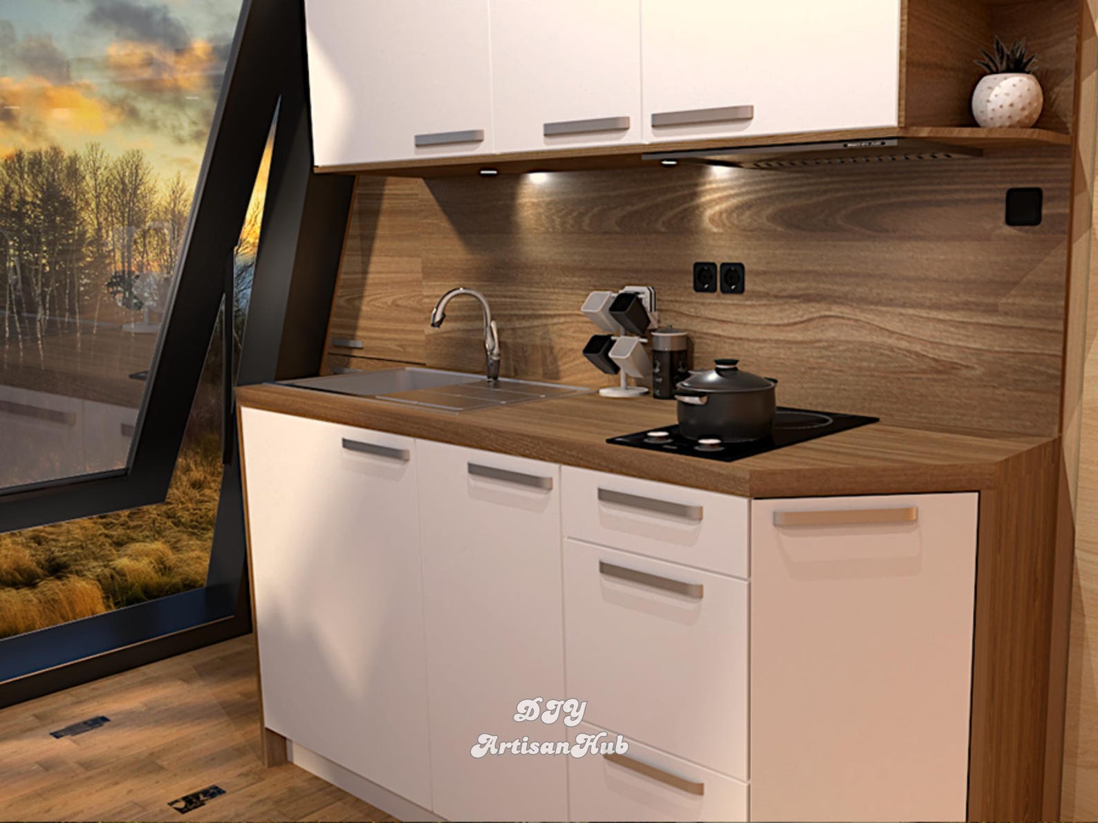 14x20 Modern Cabin Plans - Cabin Floor Plans - Small 280SF Modern Tiny ...