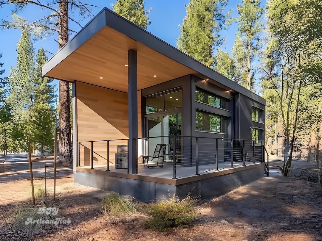 378 SF Tiny House Plans - Construction Architectural Plans - 27x14 Tiny ...