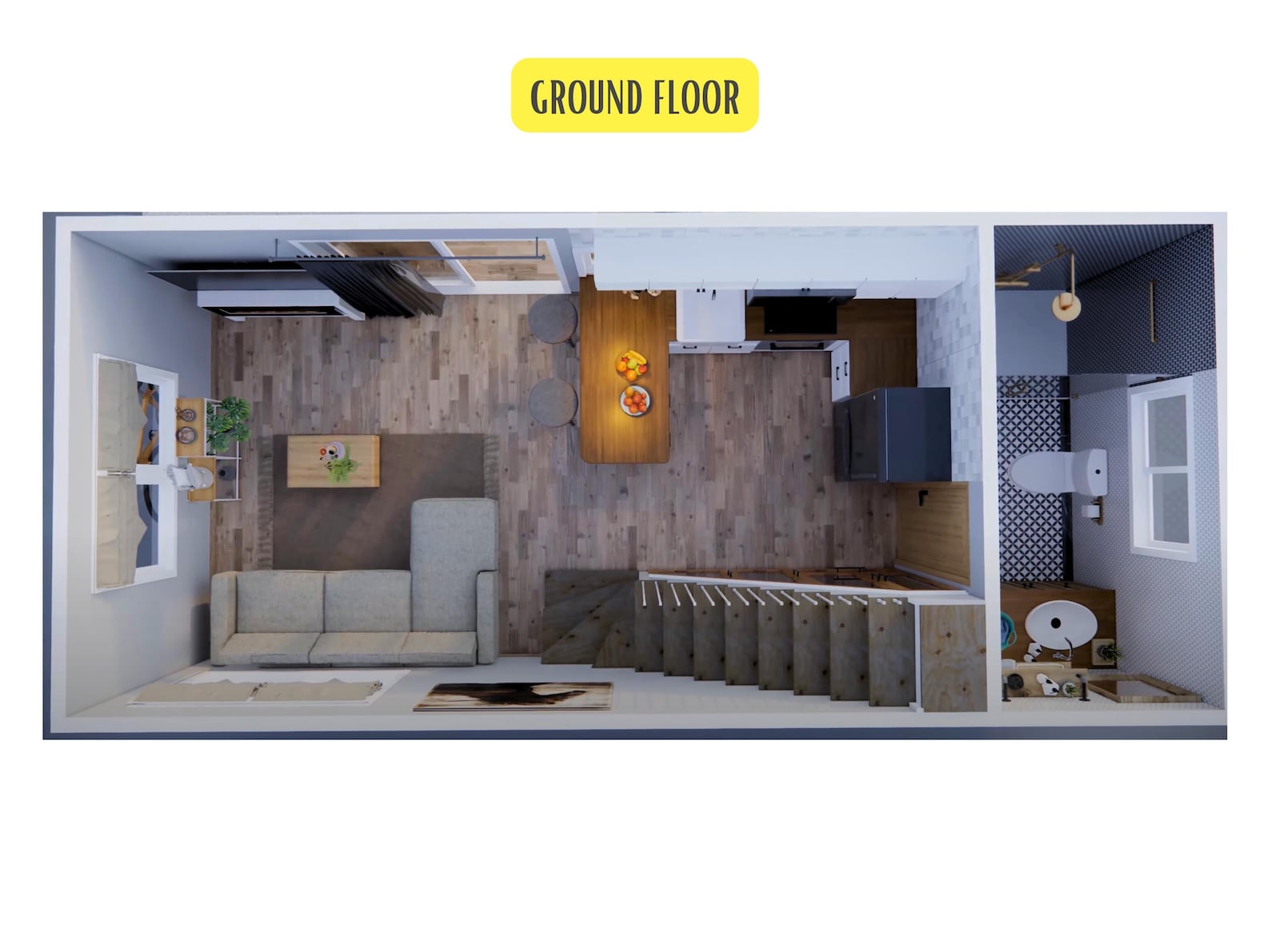 12x26 Tiny Home Plans - 312SF Tiny House Blueprints - Architectural ...