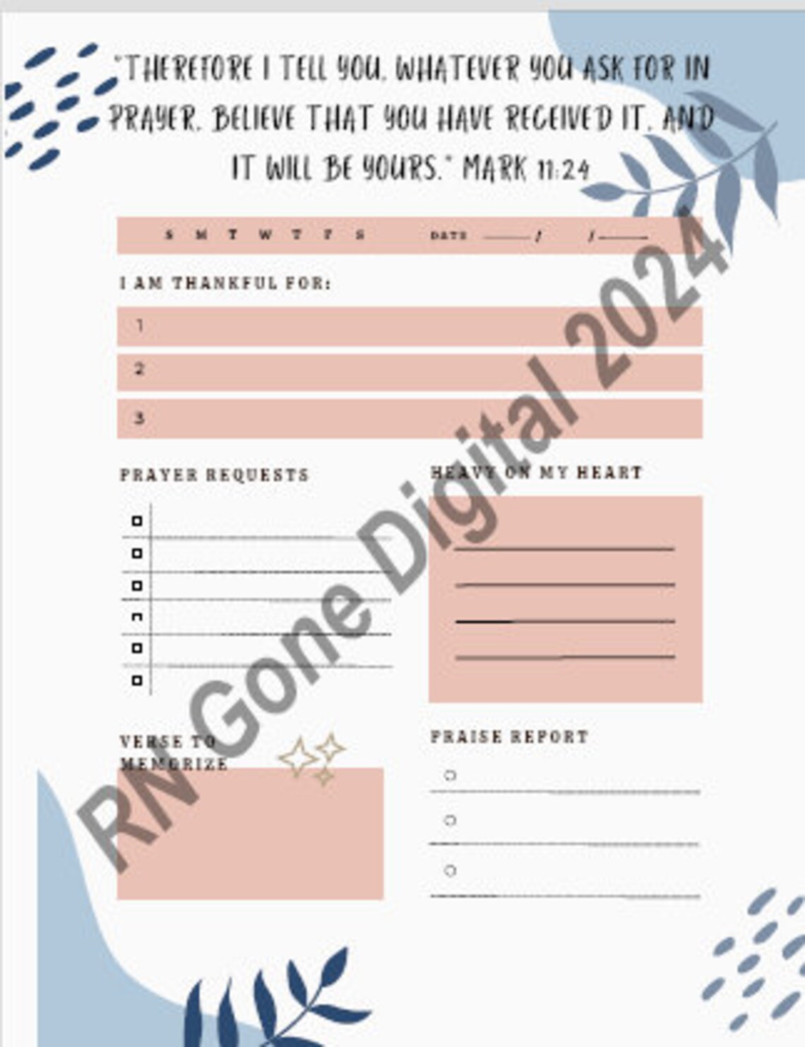 Weekly Prayer Journal - Etsy