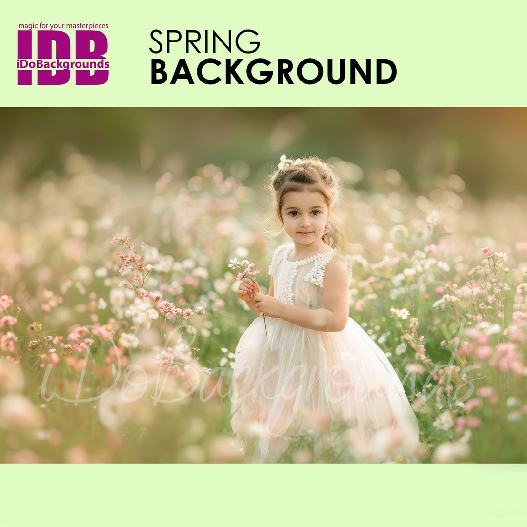 Wildflower Fields Spring Digital Background, Spring Composite Digital ...