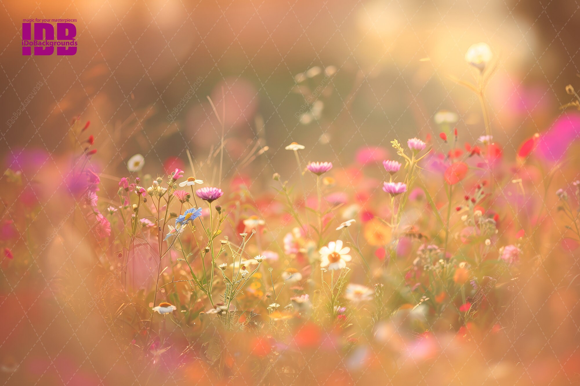 Wildflower Fields Spring Digital Background, Spring Composite Digital ...