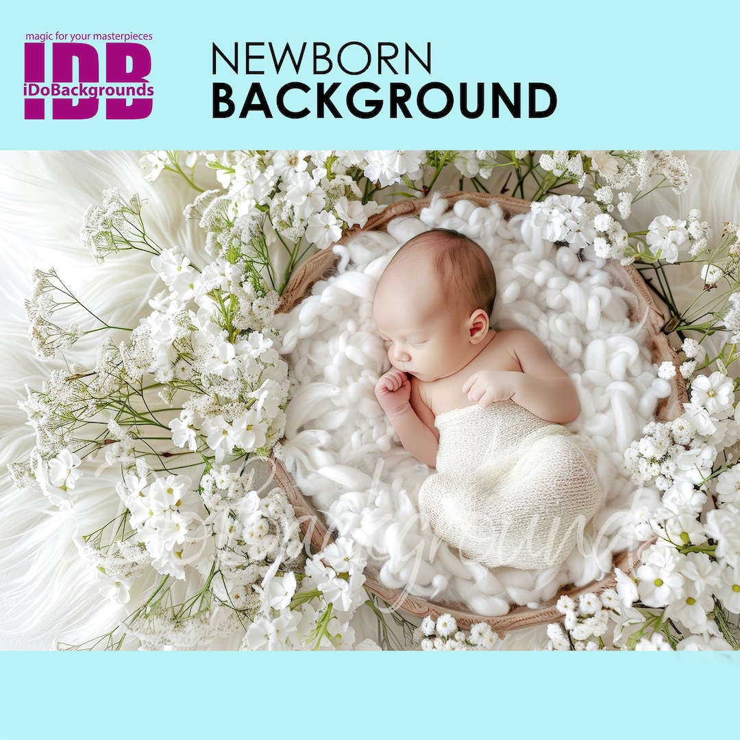 Spring Floral Newborn Photography Digital Backdrop (digital Download ...