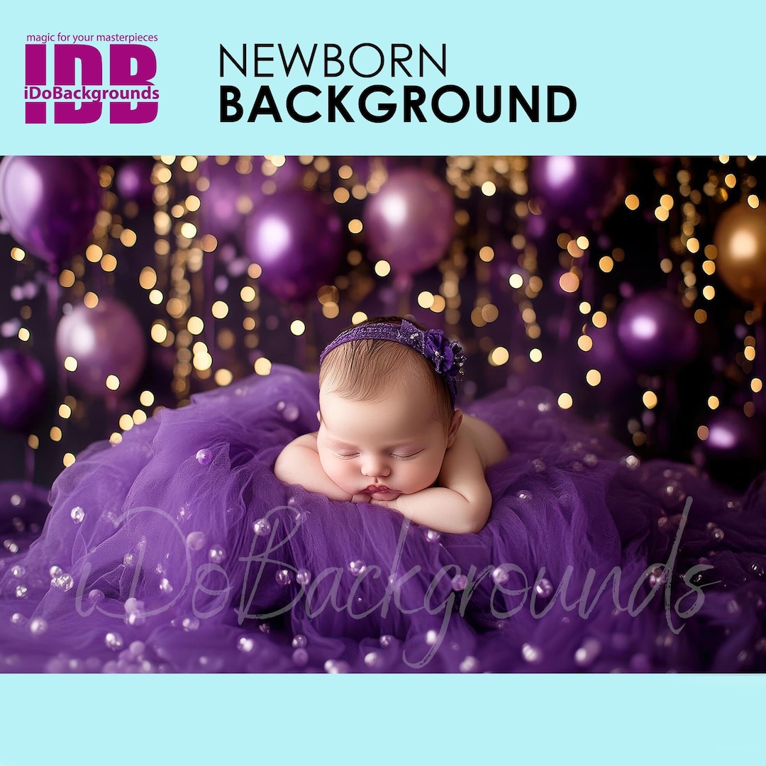 Newborn Digital Backdrop, Elegance Purple Violet, Baby Newborn ...