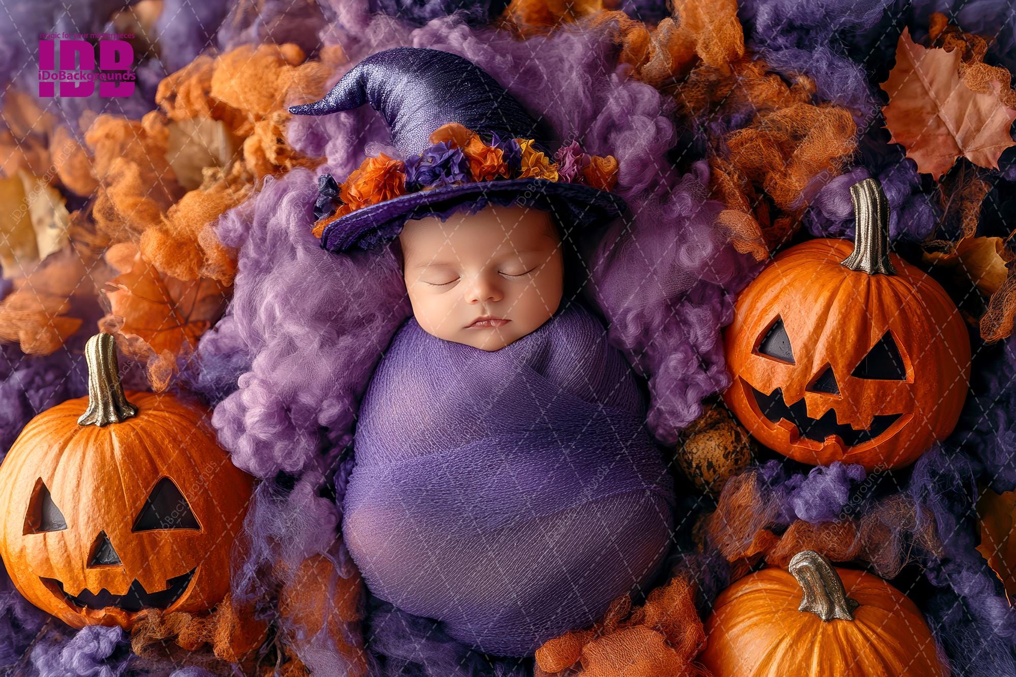 Halloween Newborn Digital Backdrop Face Insert, Baby Background, Baby ...