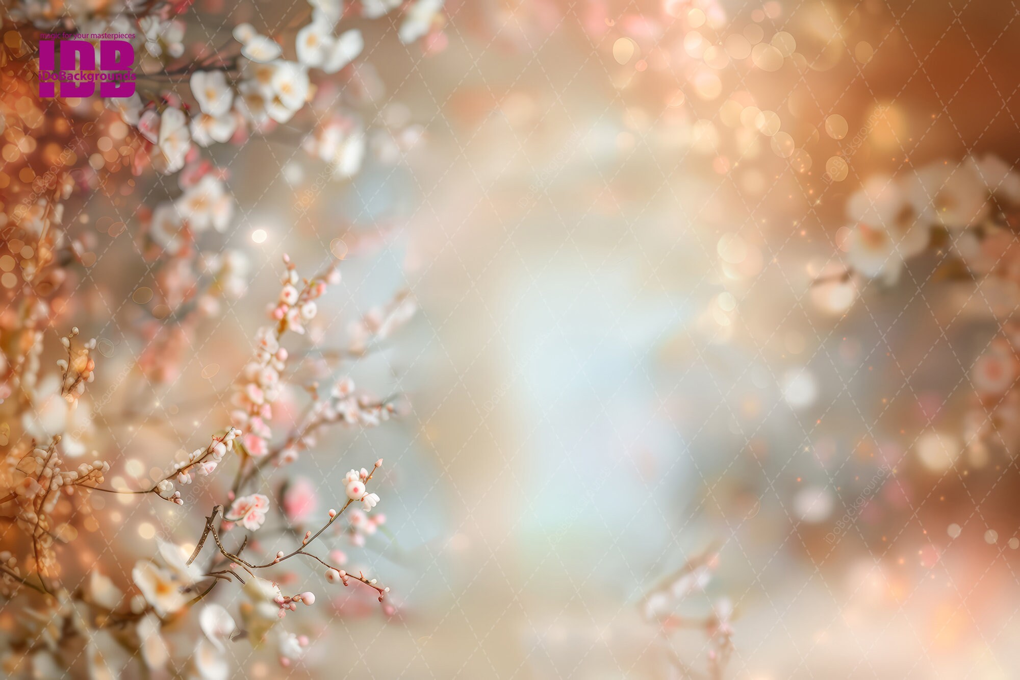 Soft Spring Flowers Digital Background, Spring Composite Digital ...