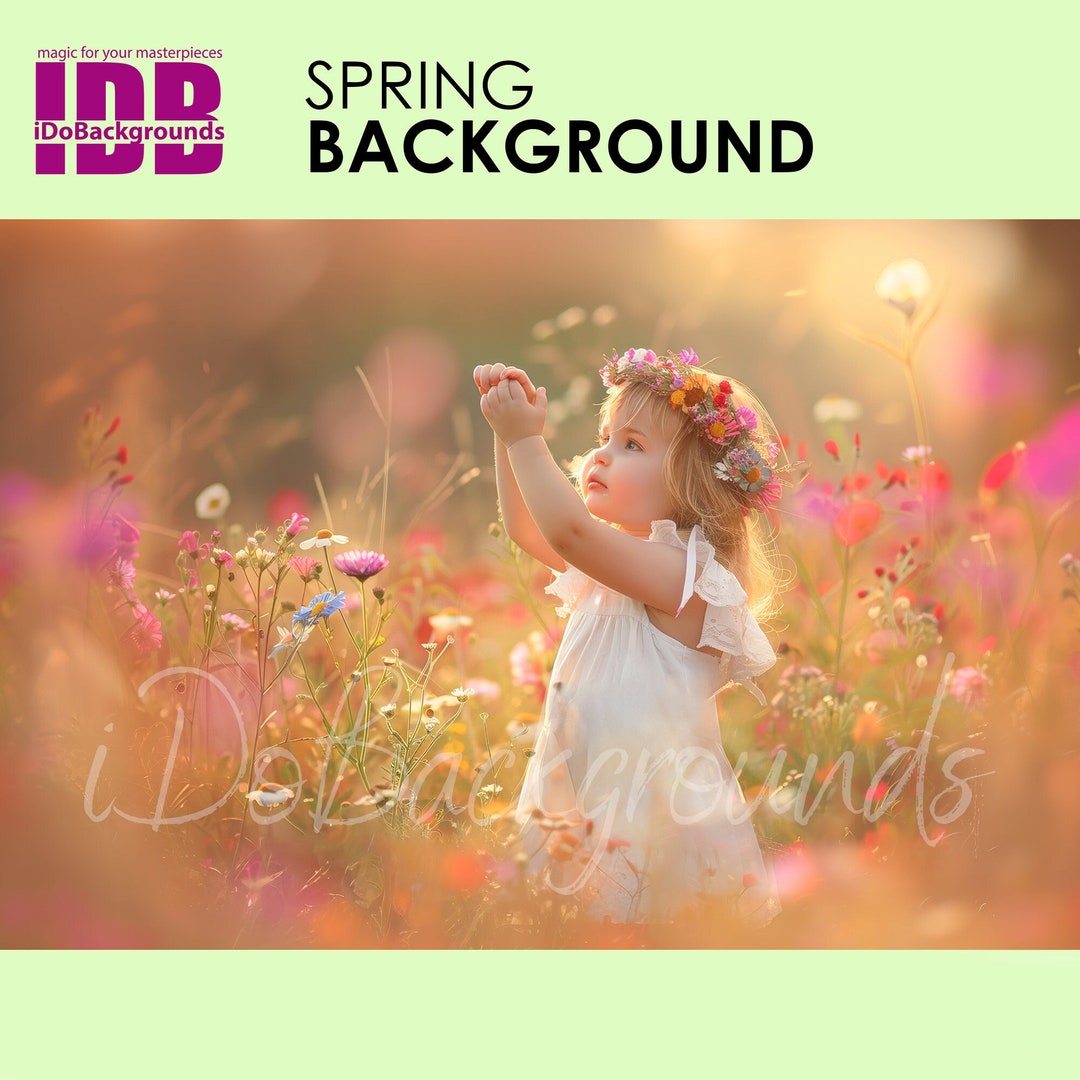 Wildflower Fields Spring Digital Background, Spring Composite Digital ...