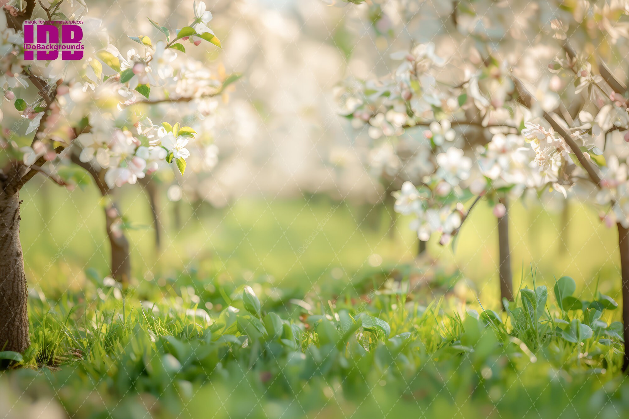 White Spring Flowers Digital Background, Spring Composite Digital Photo ...