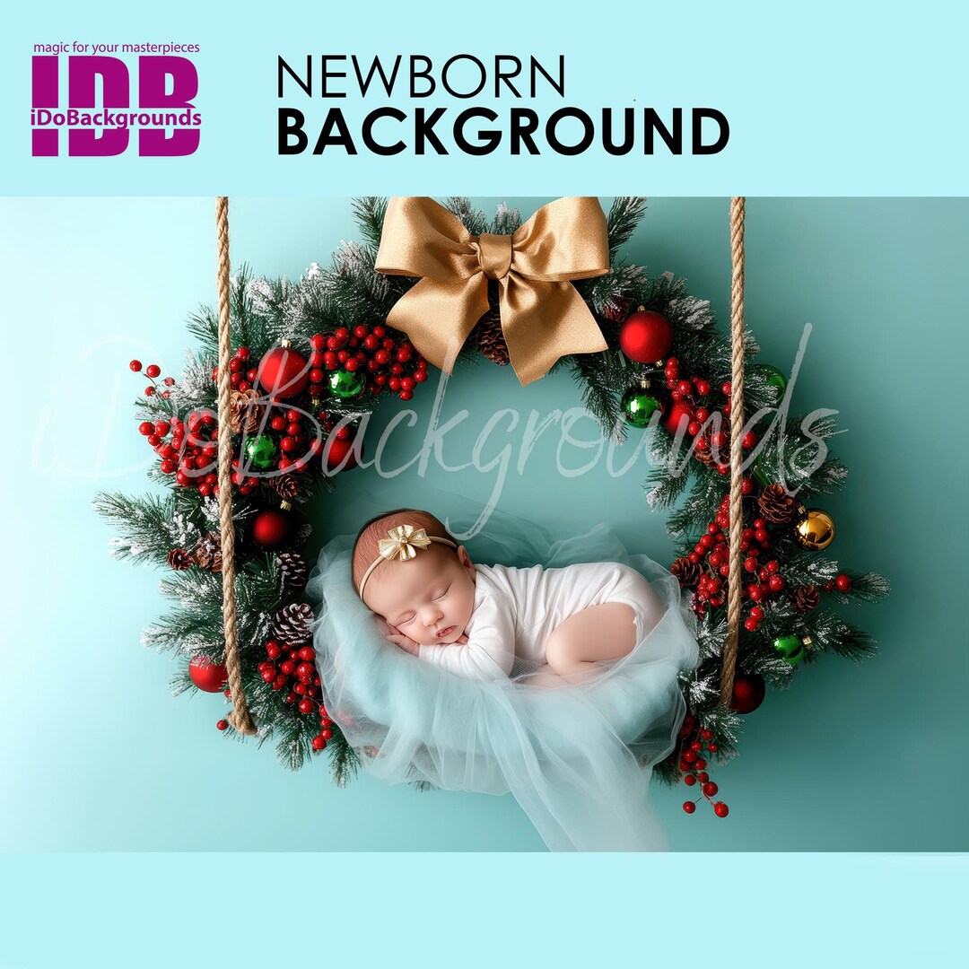 Christmas Newborn Digital Backdrop, Elegance Celebrate Festive ...