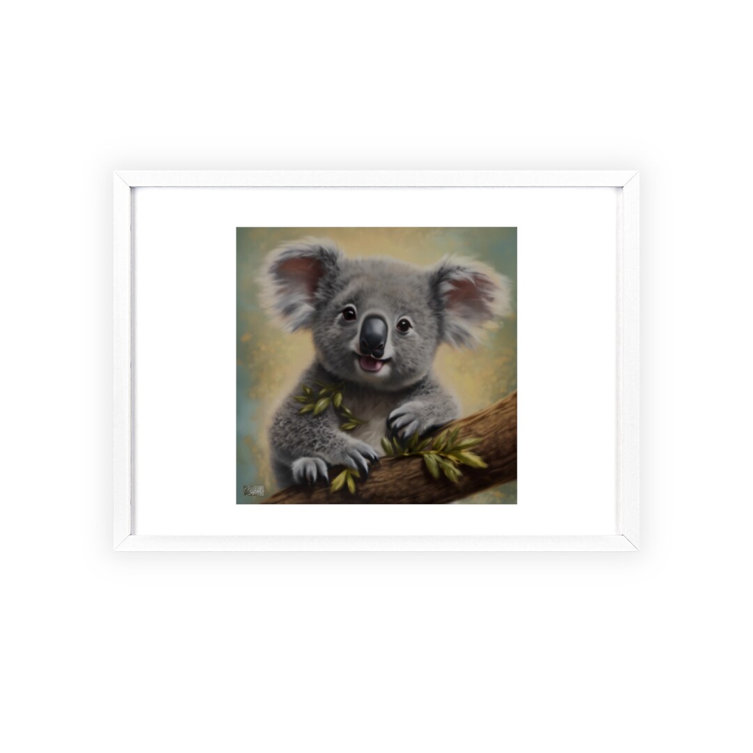 Baby Koala Realistic Portrait Posters With Wooden Frame - Etsy