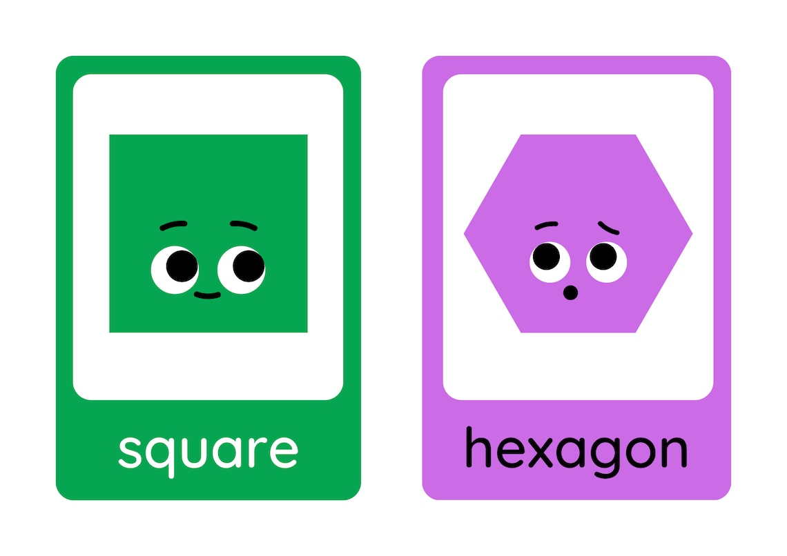 Shapes Flash Cards,educational Shapes Flashcards,preschool Shapes ...