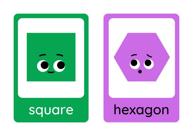 Shapes Flash Cards,educational Shapes Flashcards,preschool Shapes ...