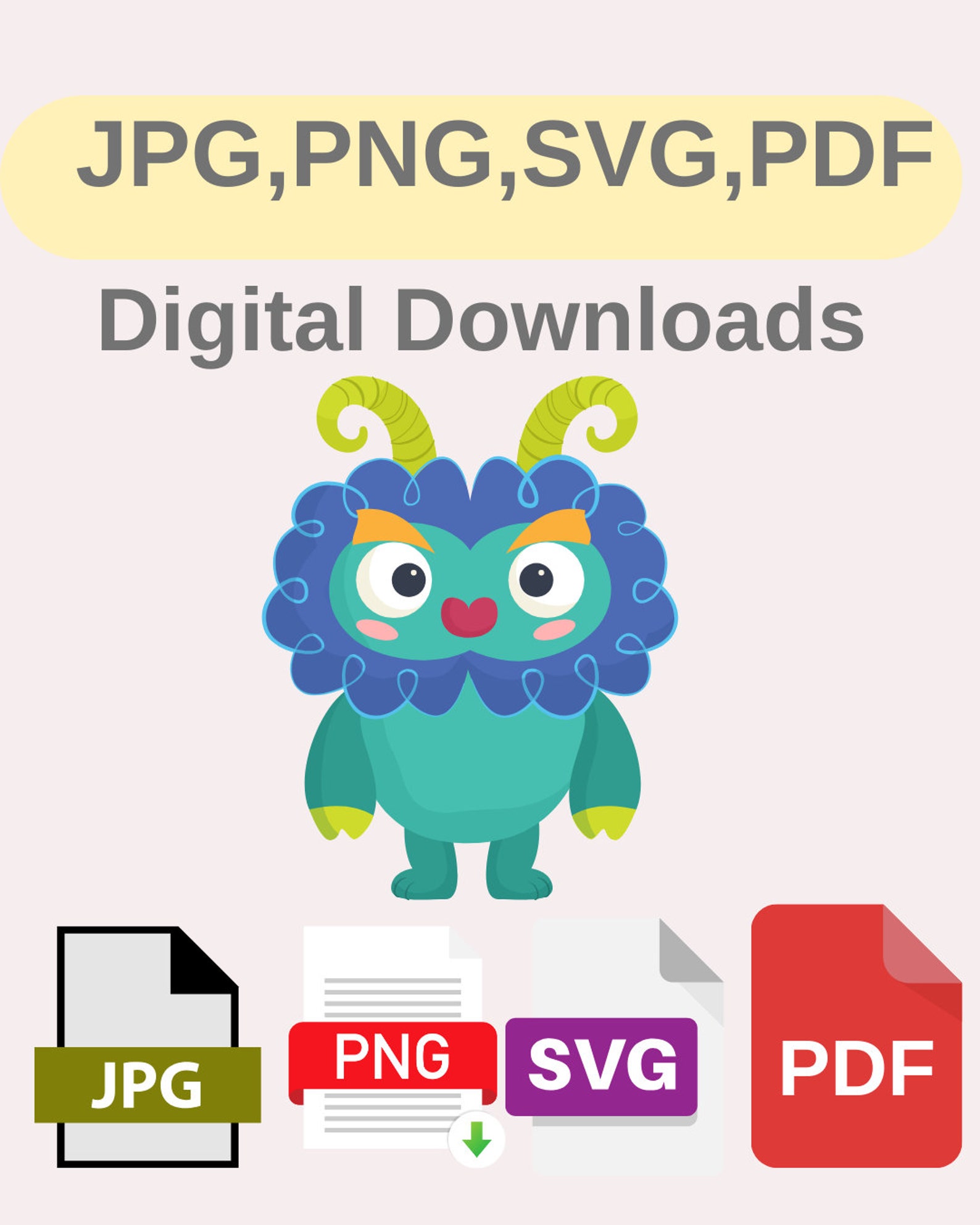 Monster Clipart Set Cute Monster Pictures,30 Different Sweet Monster ...