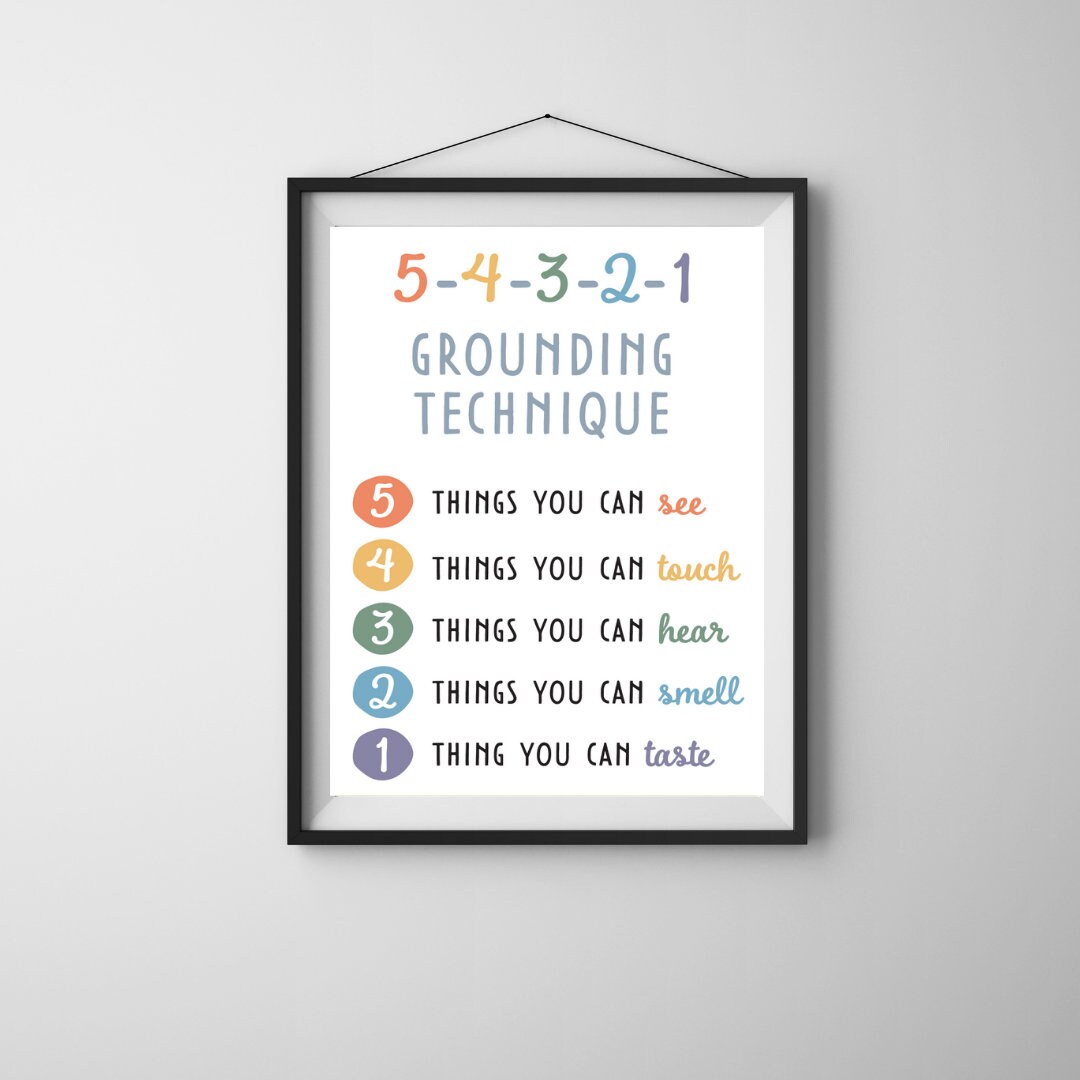 Calming Poster Printable,calm Corner Awareness Quiet Rainbow Themed ...
