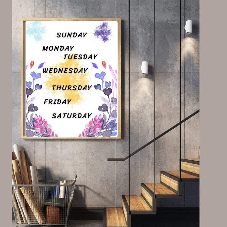 Days of the Week Poster Set,custom Design Poster,home Decor, Days of ...