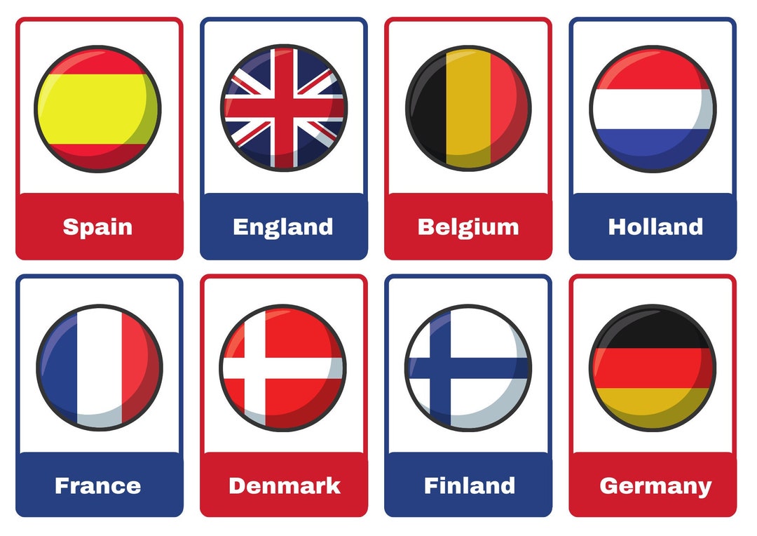 Flashcards Flags Countries,discover, Flags,fun Learning World Cultures ...