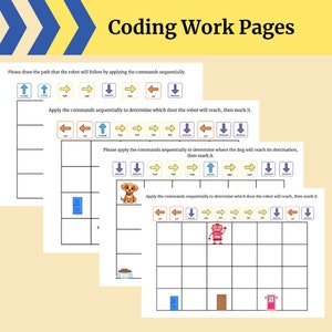 Coding for Kids | Coding Direction Cards| Coding Worksheets ...