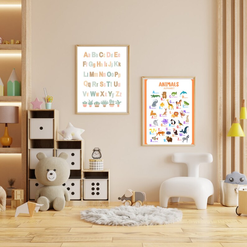 8 Different Educational Posters|alphabet Posters|homeschool Printables ...