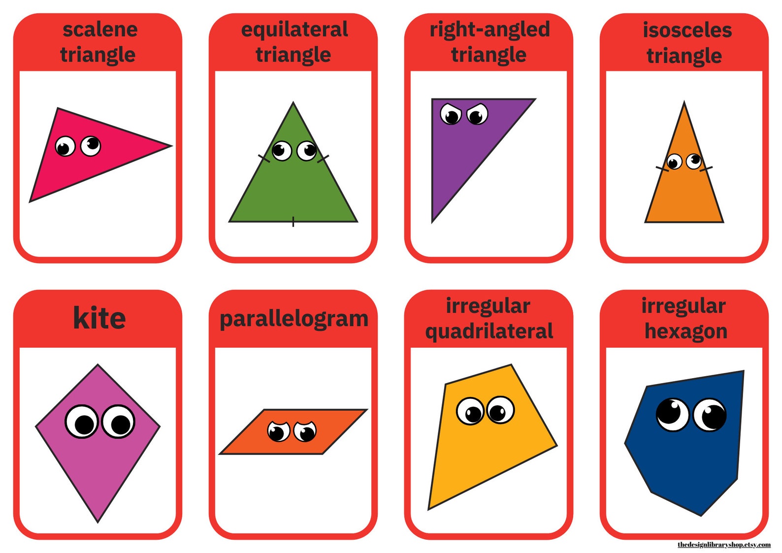 2D Shape Flashcards | Shapes for Kindergarten | Shapes Printable ...