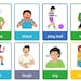 Fun Action Verbs Flashcards,activity Cards for Kids,lifestyle Actions ...