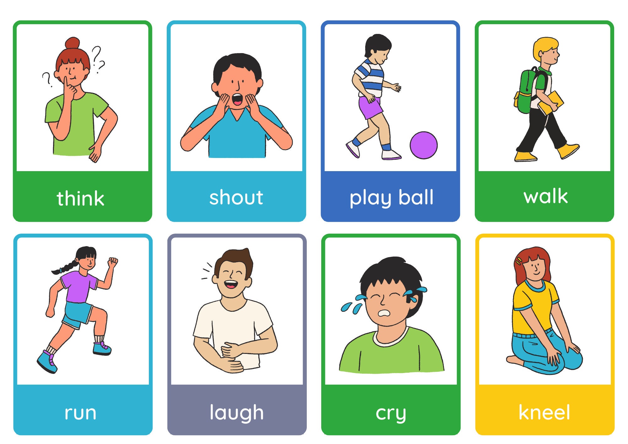 Fun Action Verbs Flashcards activity Cards For Kids lifestyle Actions Fun Action Verbs Flashcards activity Cards For Kids lifestyle Actions