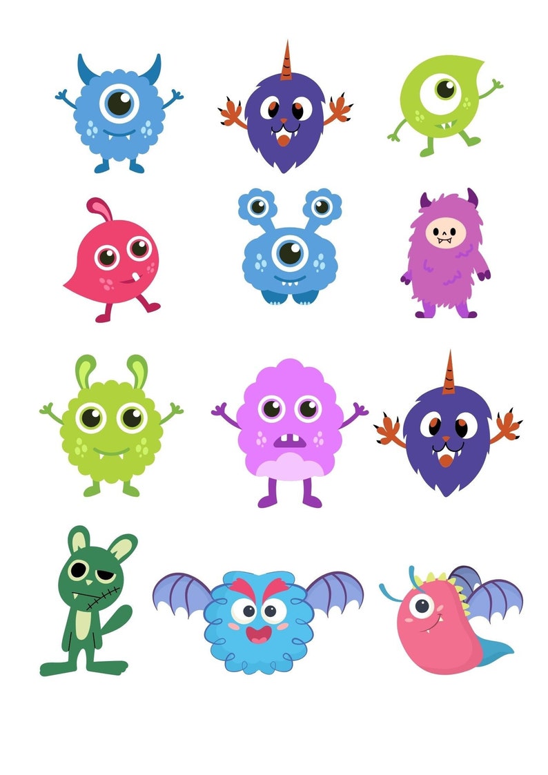 Monster Clipart Set Cute Monster Pictures,30 Different Sweet Monster ...