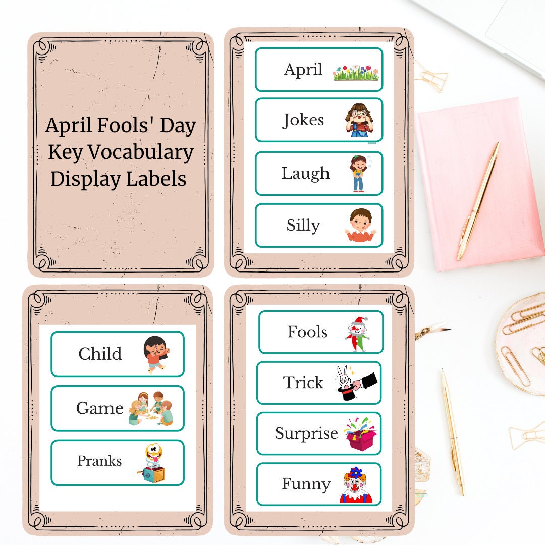 April Fools' Day Key Vocabulary Display Labels,april Fools Day,april ...