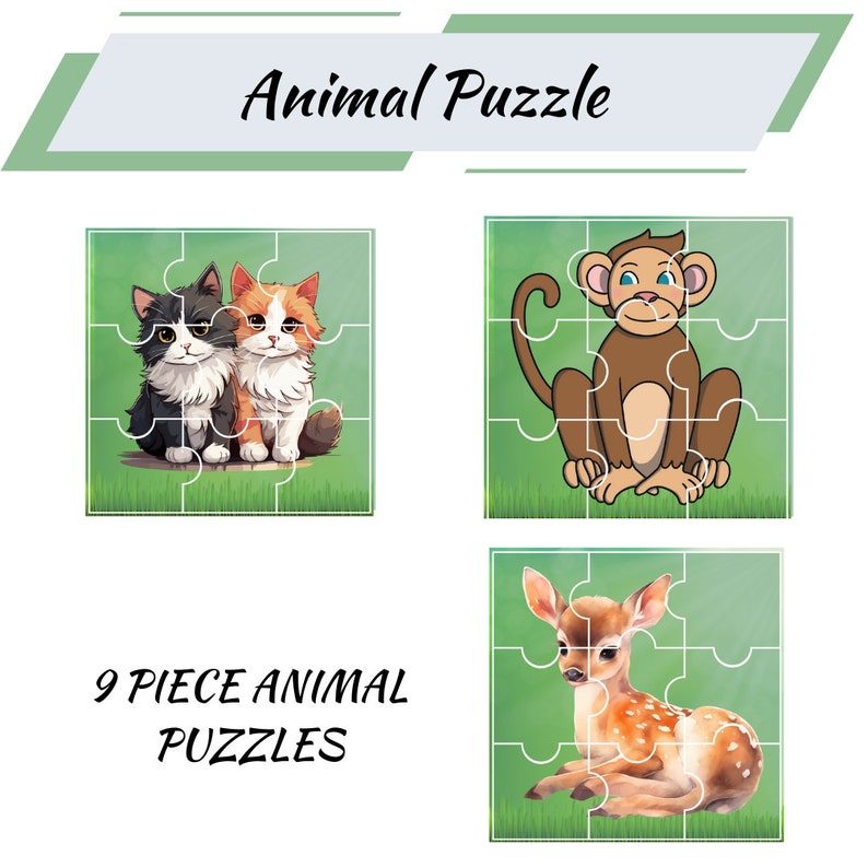 Animal Puzzle for Kids |puzzle | Fine Motor | Homeschool |children's ...