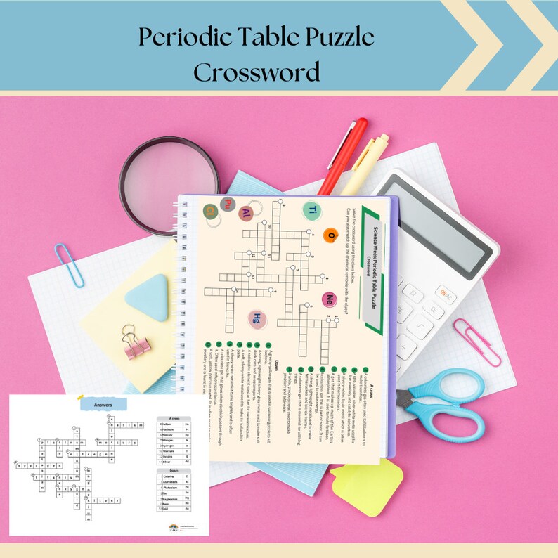 Periodic Table Puzzle Crossword,science Week ,printable Periodic Table ...