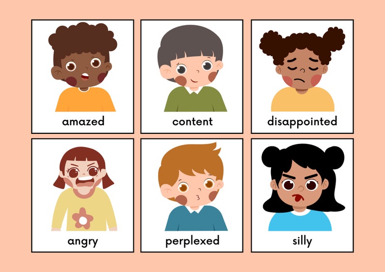 3 Different Emotions Flashcards Montessori Printable Learning Resources ...