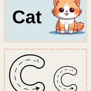Alphabet Tracing Cardsanimals,alphabet Flashcards for Home,school ...