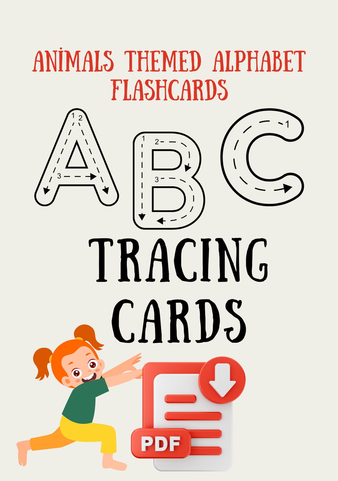 Alphabet Tracing Cardsanimals,alphabet Flashcards for Home,school ...
