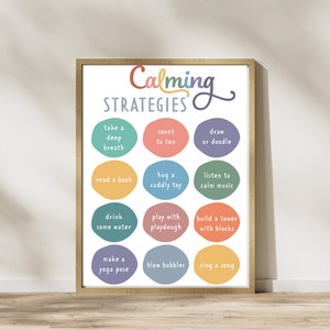 Calming Poster Printable,calm Corner Awareness Quiet Rainbow Themed ...