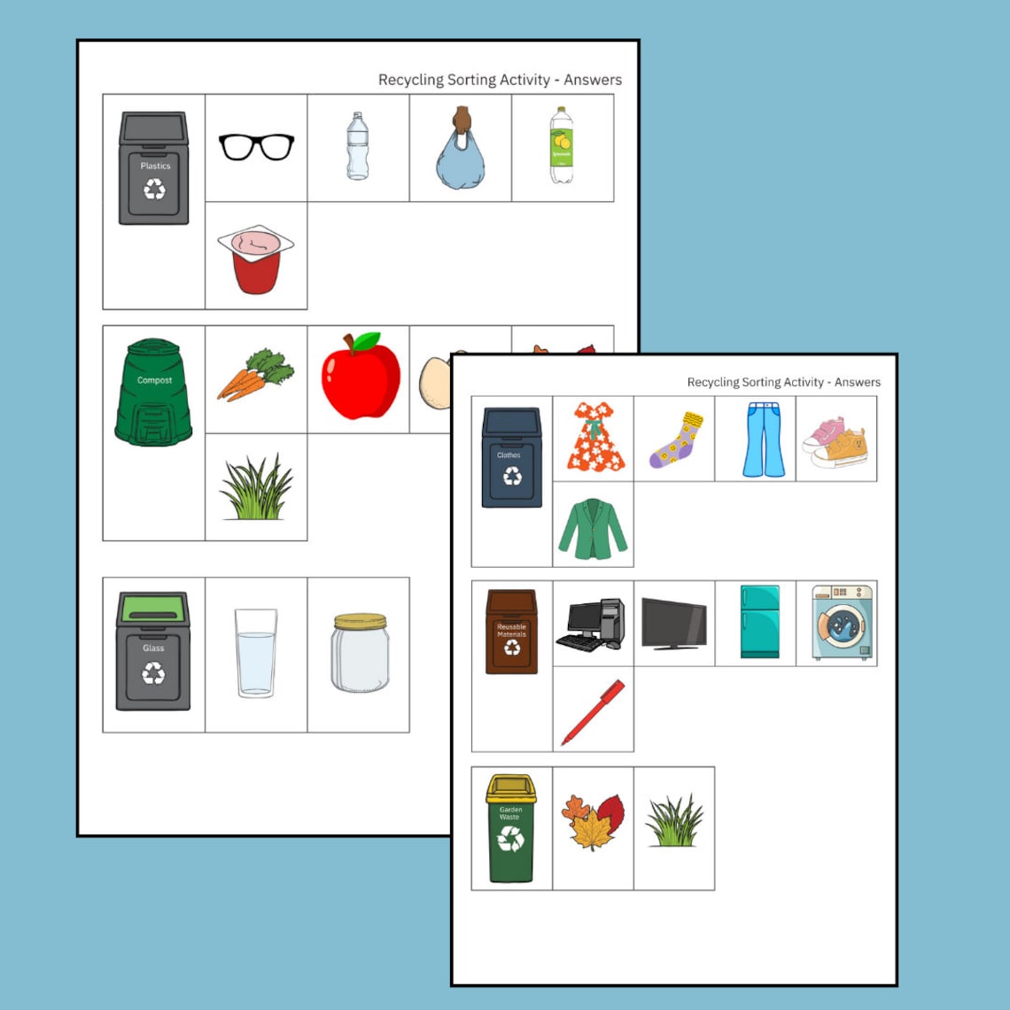 Recycling Activity-recycling Game, Earth Day Activity,waste Sorting ...