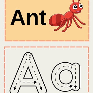Alphabet Tracing Cardsanimals,alphabet Flashcards for Home,school ...
