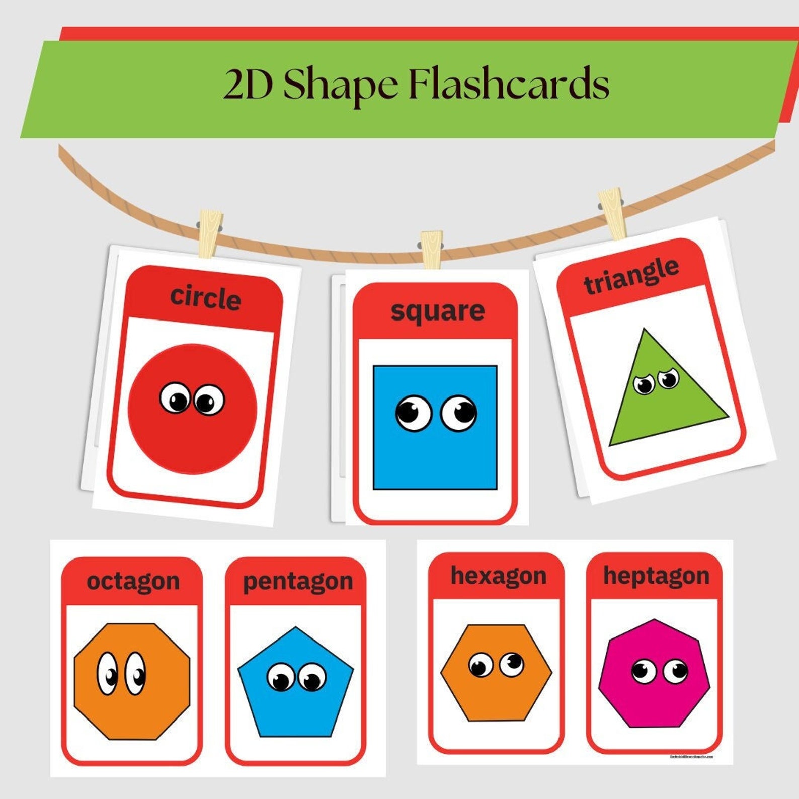 2D Shape Flashcards | Shapes for Kindergarten | Shapes Printable ...
