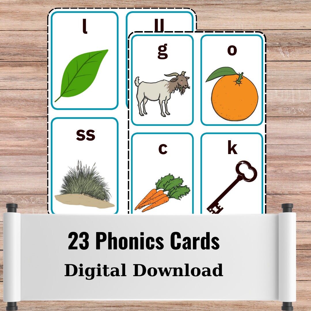 Alphabet Flashcards,23 Phonics Cards,alphabet Educational Learning ...