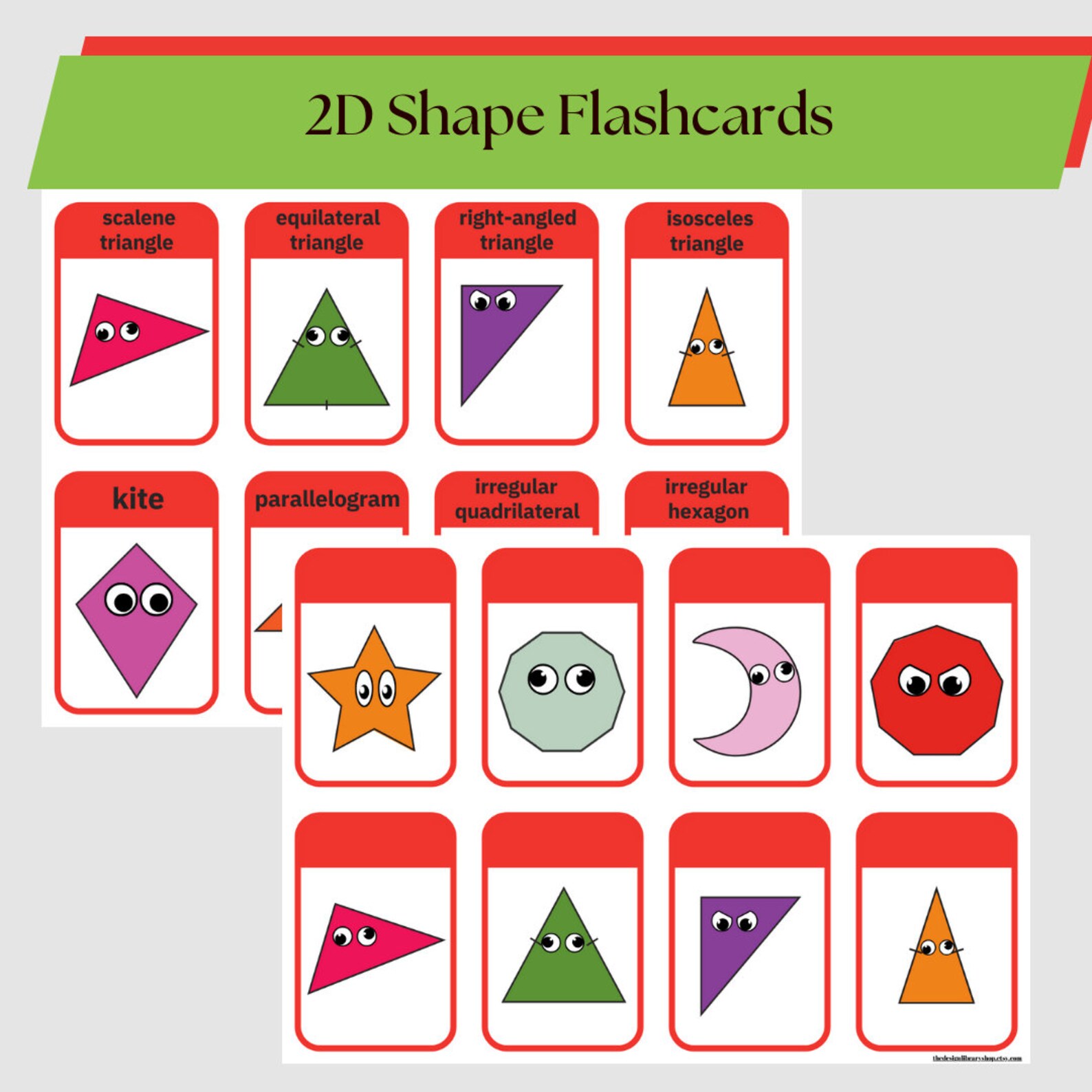 2D Shape Flashcards | Shapes for Kindergarten | Shapes Printable ...