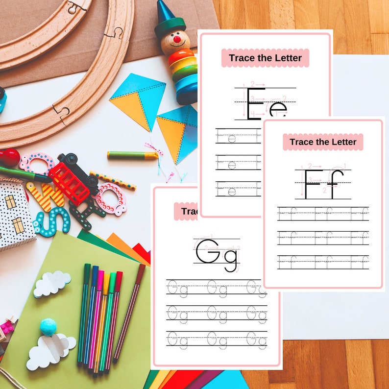 26 Printable Uppercase Alphabet Tracing Worksheets. Preschool ...