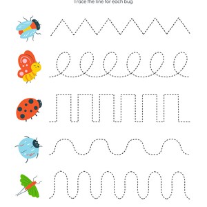 Pre Handwriting Line Tracing Worksheets, Preschool Interactive Tracing ...